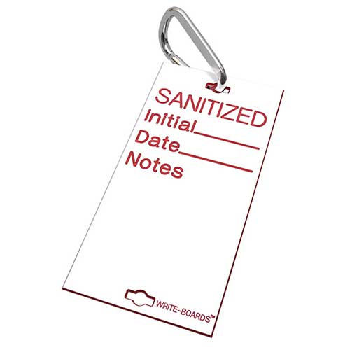 Veterinary Dental Write-Boards™ Cage Tags "SANITIZED"