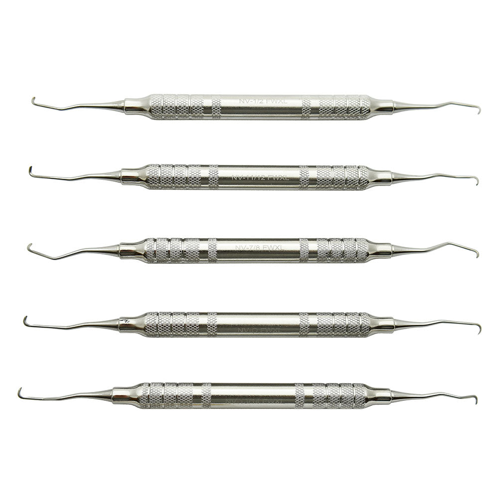 5 Piece "NV" Feline Curette Kit l Veterinary Dental Instruments