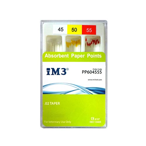 iM3 Paper Points - 60mm - ISO 45-55 - 60pcs | Veterinary Dental